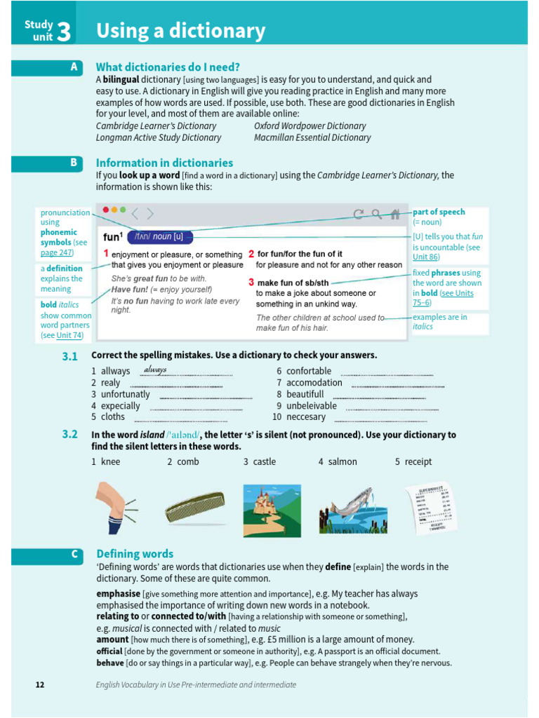 English Vocab in Use Unit 3 | PDF | English Language | Word