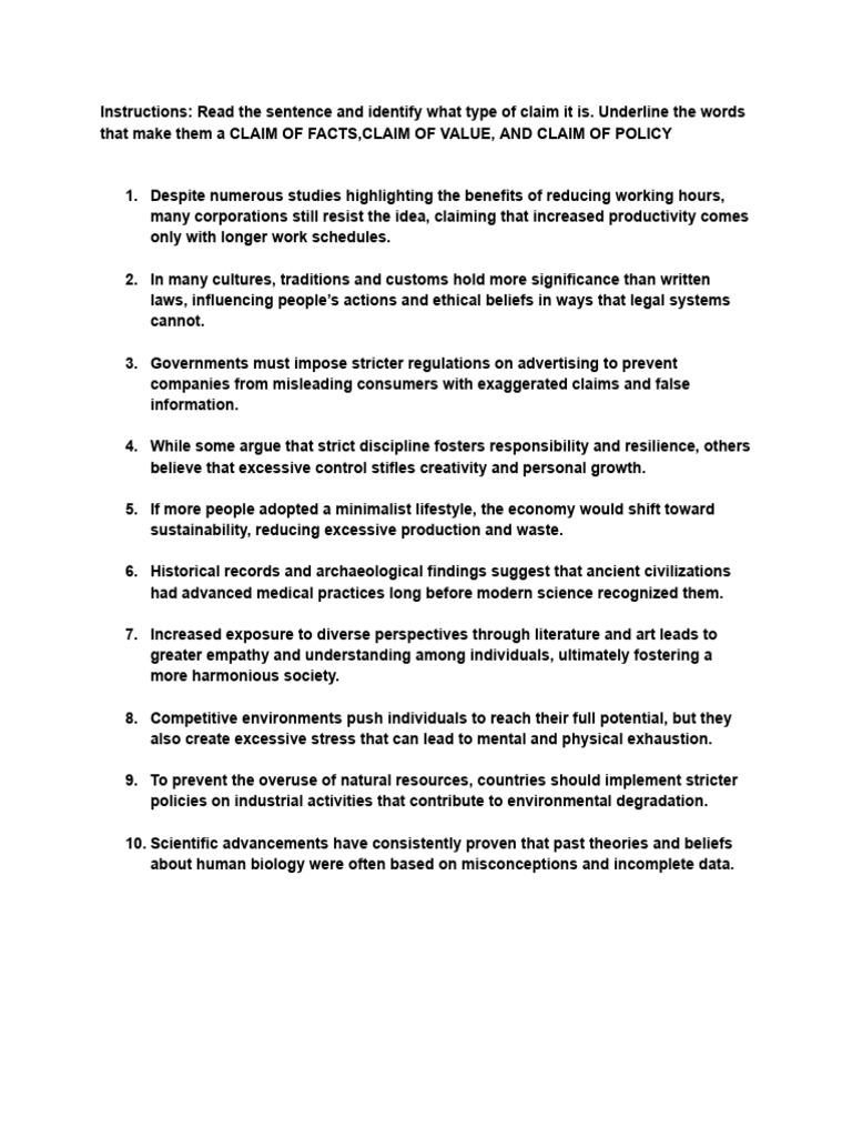 Types of Claims Activity | PDF