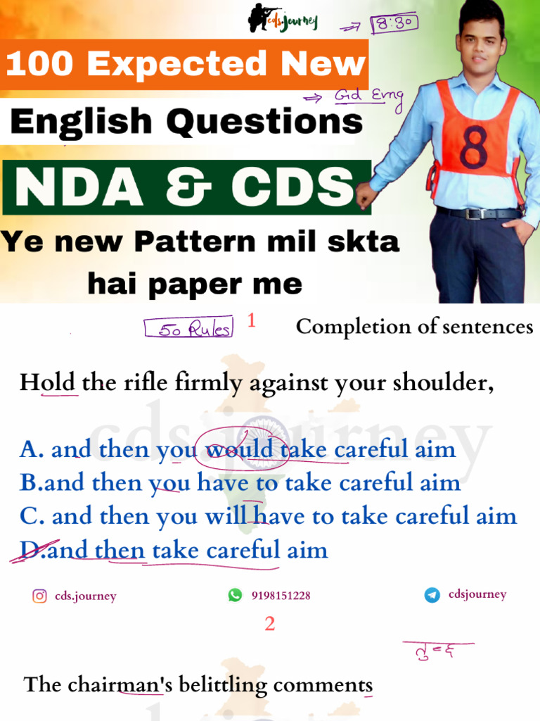 100 New Pattern English MCQs | PDF