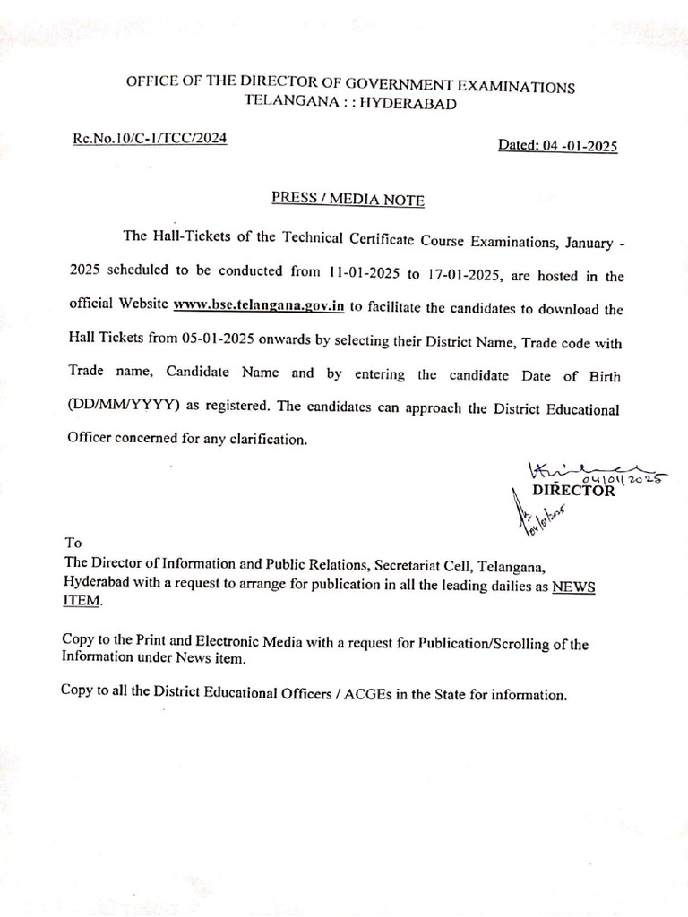 TCC Pressnote 04012025 | PDF