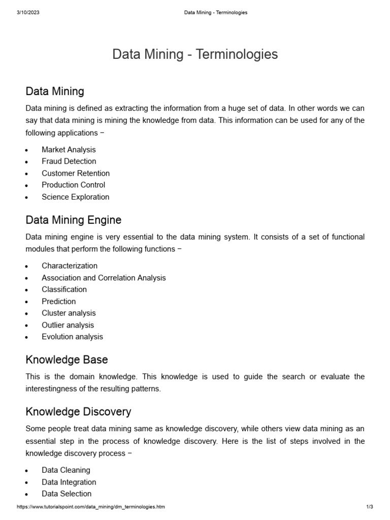6 Data Mining - Terminologies-1 | PDF | Data Mining | Data