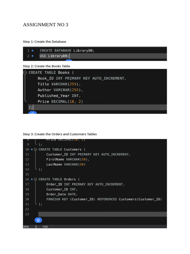 SQL Database Creation and Management Guide | PDF