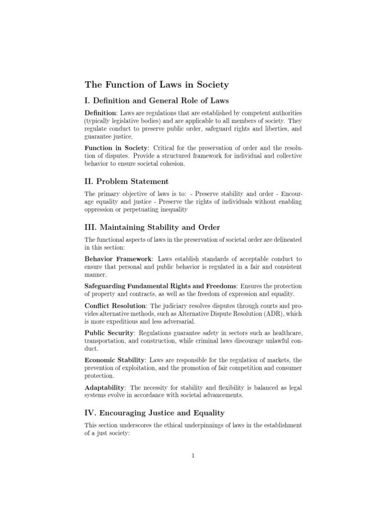 Role of Laws in Society | PDF | Justice | Crime & Violence