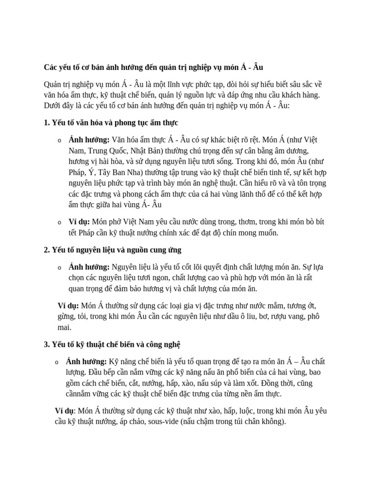 các yếu tố ảnh hưởng cơ bản đến qtcb á âu | PDF