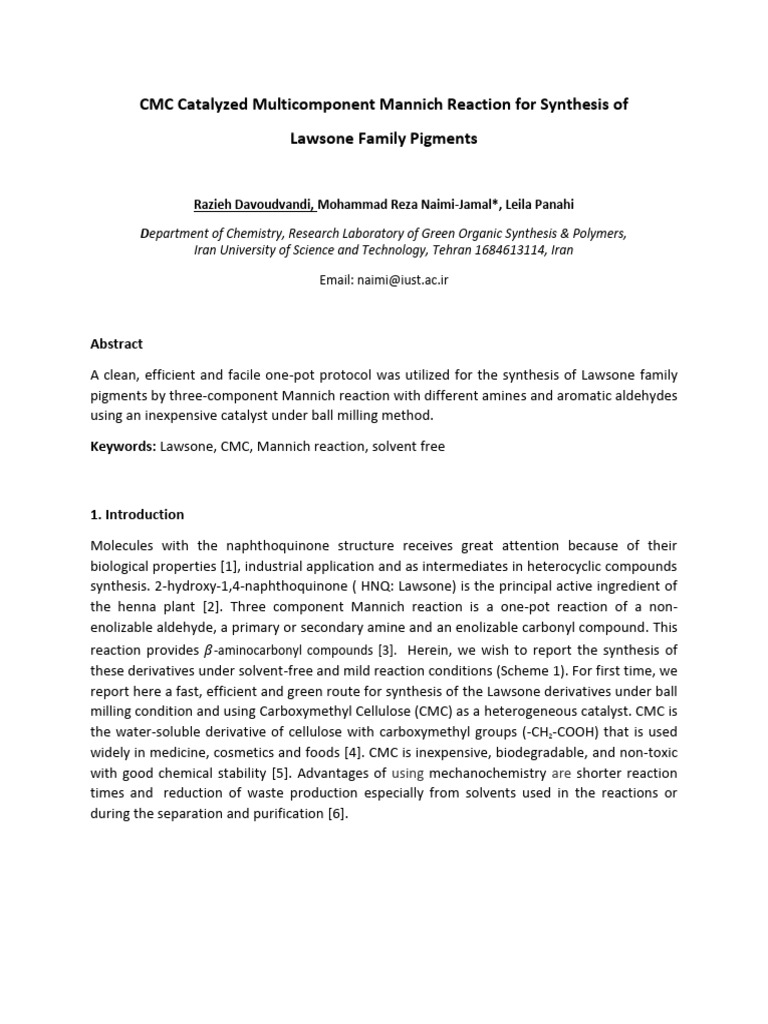 manuscript | PDF | Chemical Reactions | Chemical Substances