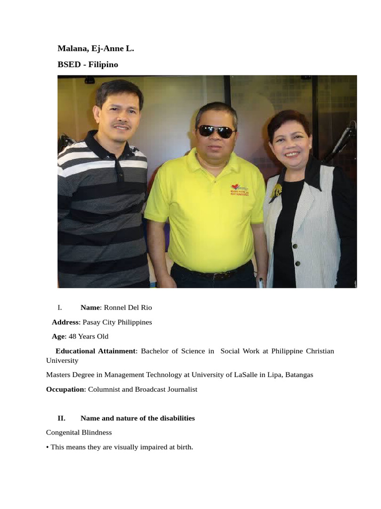 Ronnel Del Rio | PDF | Visual Impairment | Medical Specialties