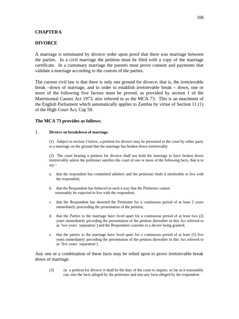 Divorce: Causes and Legal Framework | PDF | Divorce | Marriage