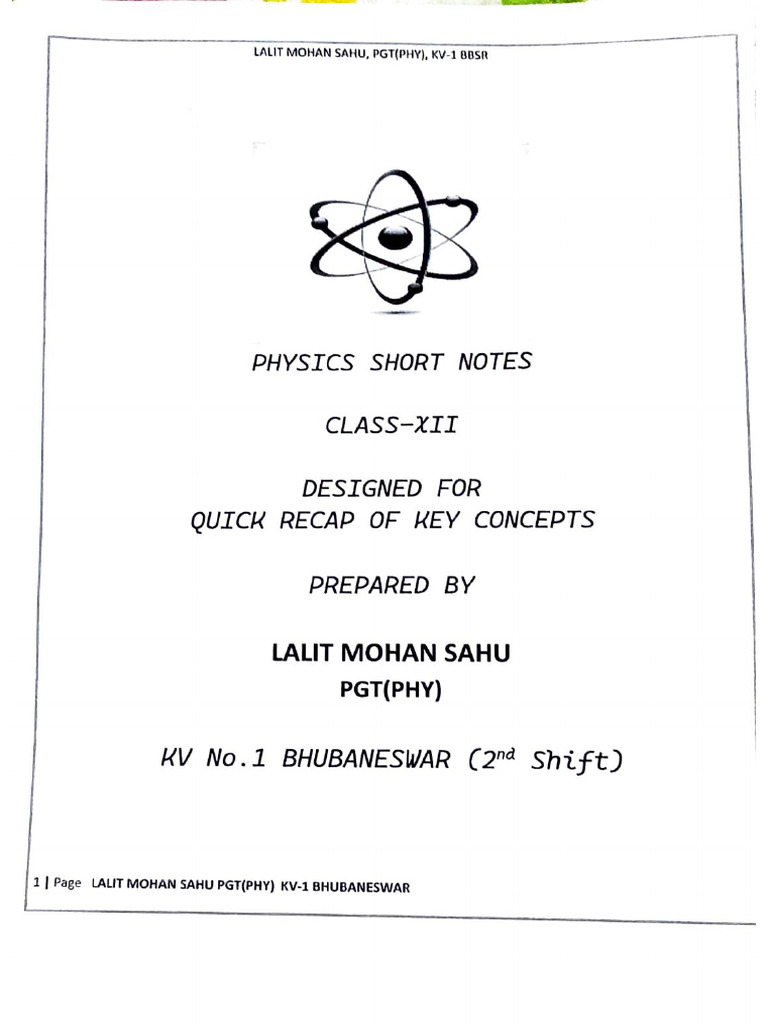 Phy Study Material | PDF