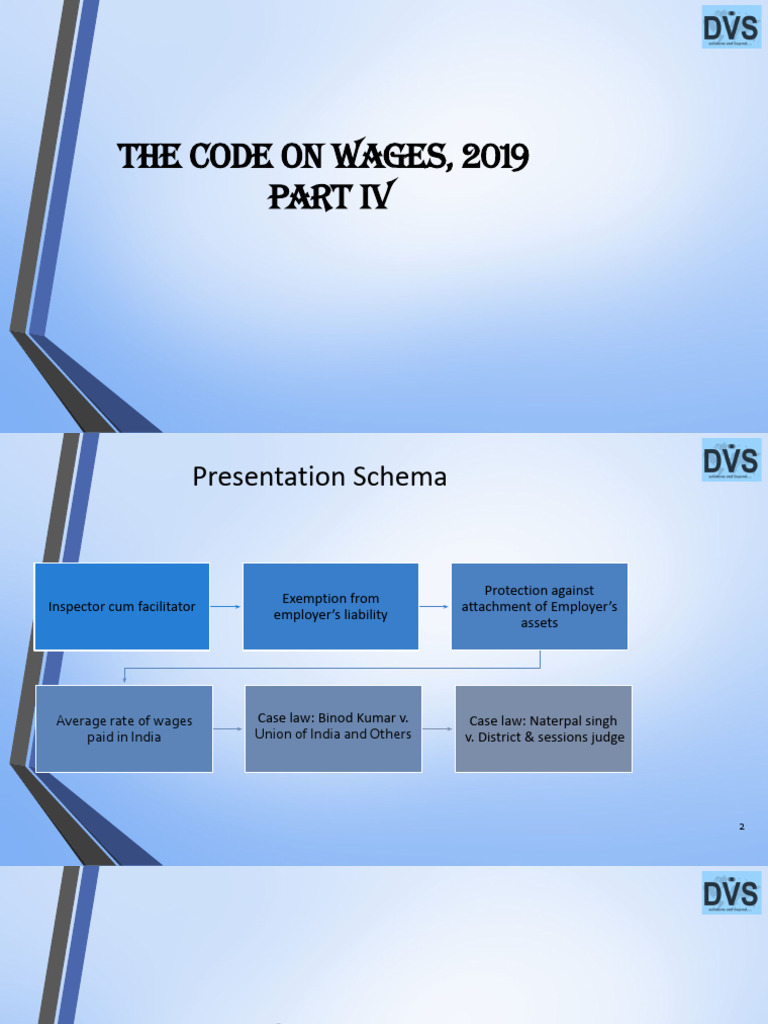 The Code On Wages - 2019 - Part IV | PDF | Employment | Legal Liability