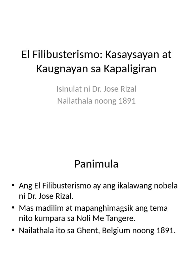 El Filibusterismo Presentation | PDF