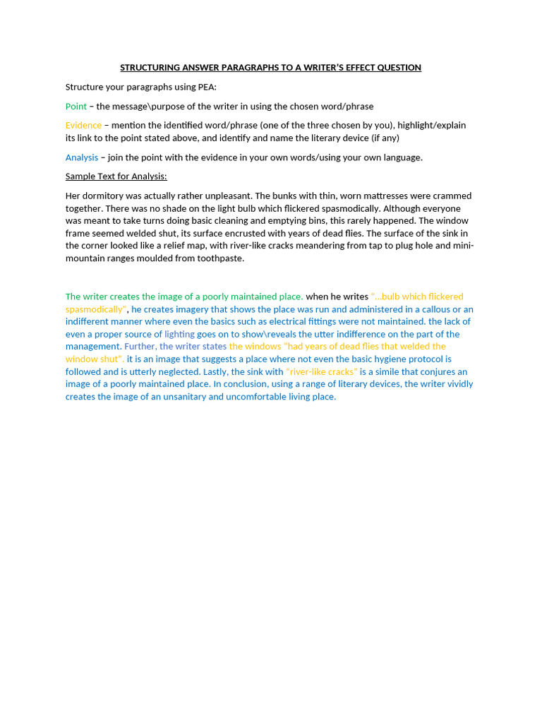 Writers Effect Response Structure | PDF