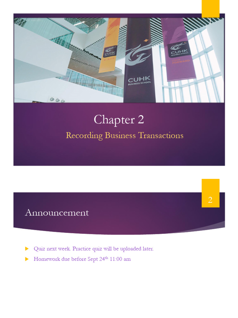 Chapter 2 - Lecture Slides - After Class | PDF | Debits And Credits | Equity (Finance)