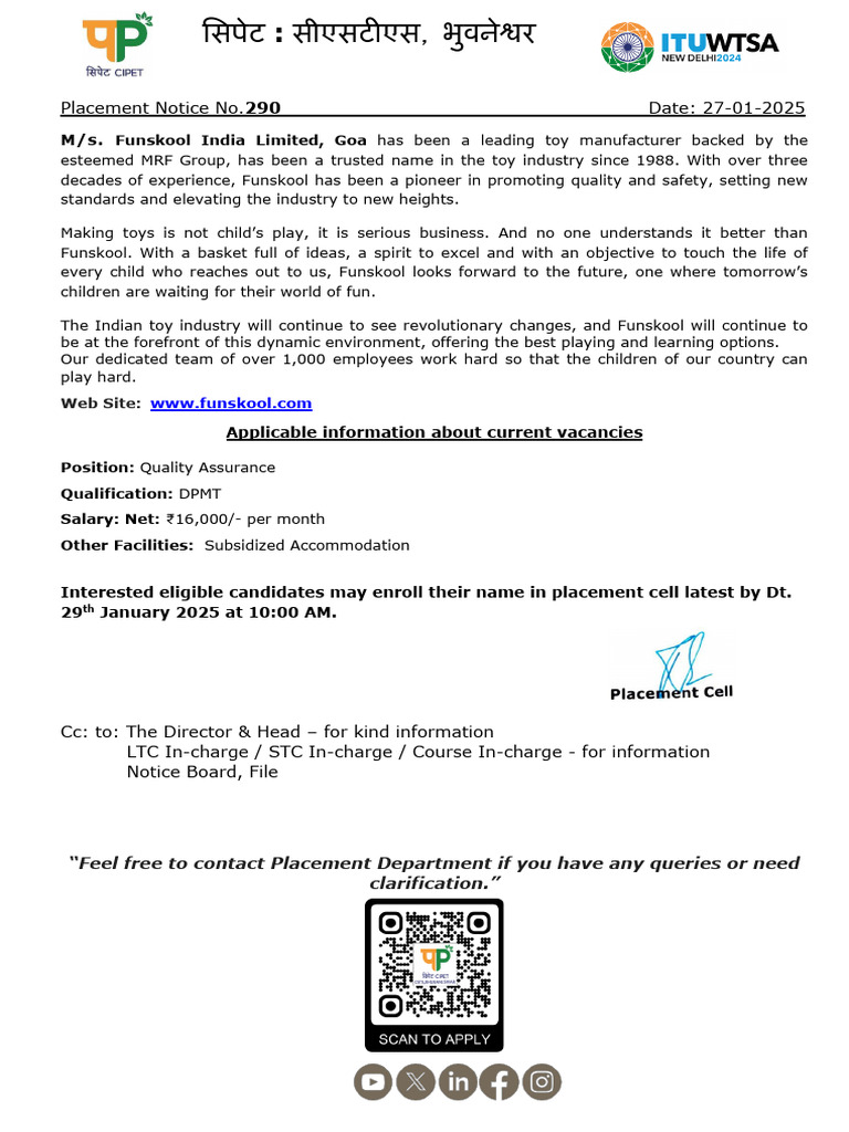 Notice-290-Funskool India Limited, Goa - 27.01.2025 | PDF