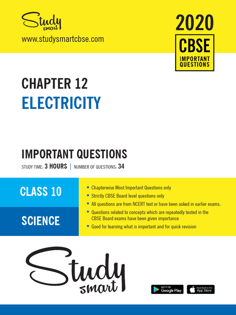 CBSE Class 10 Electricity Key Questions | PDF | Electric Current | Volt