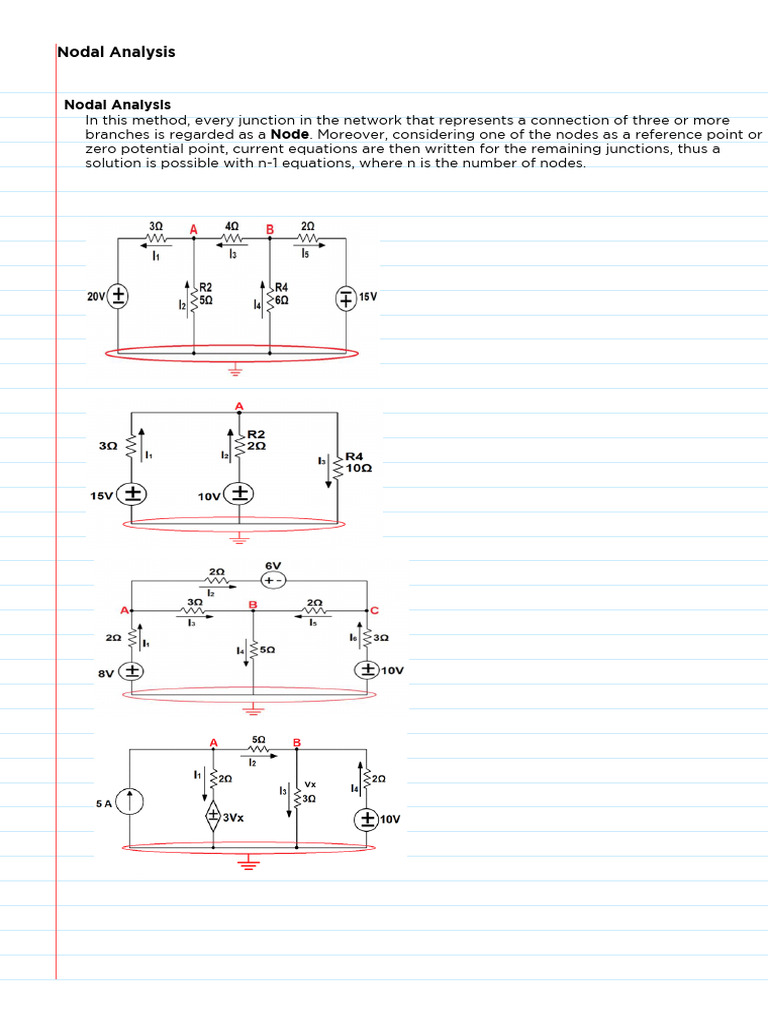 Nodal Analysis Explained and Examples | PDF