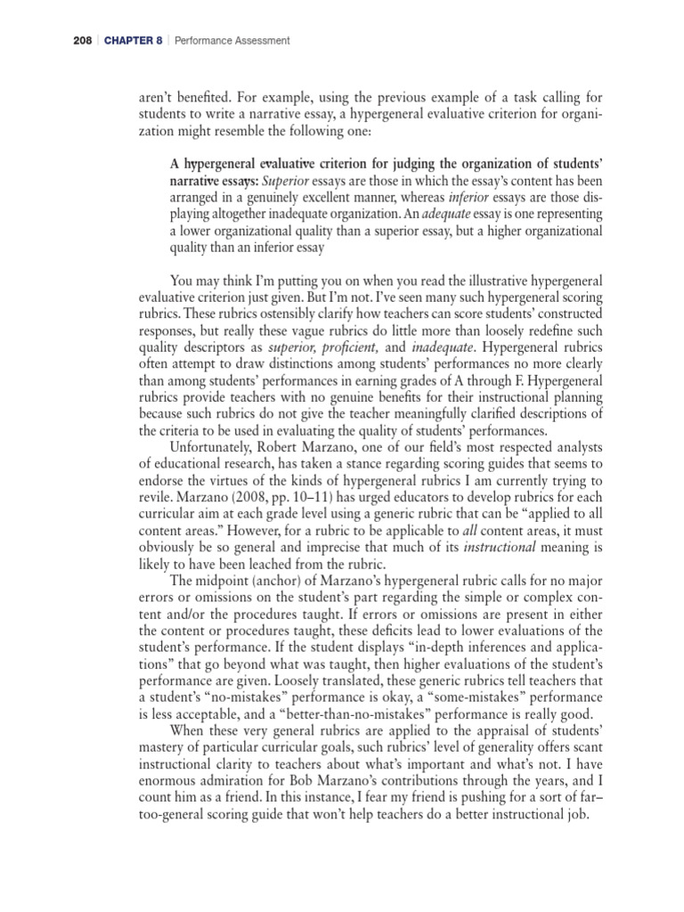 Classroom Assessment WTNTK-pages-115 | PDF | Essays | Rubric (Academic)