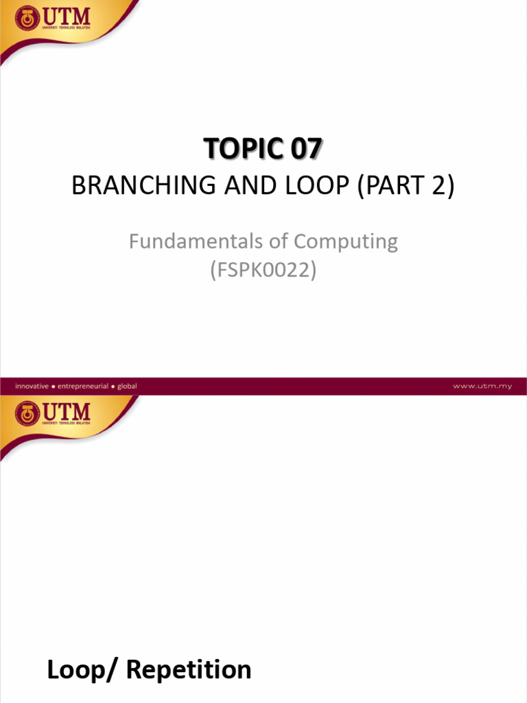 07 - Branching and Loop (Part 2) | PDF | Control Flow | Software Development