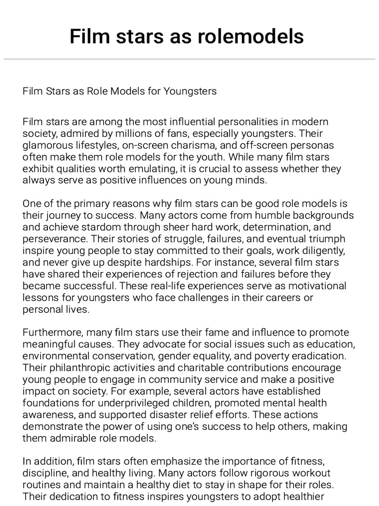 Film Stars As Rolemodels | PDF | Disciplines | Behavioural Sciences