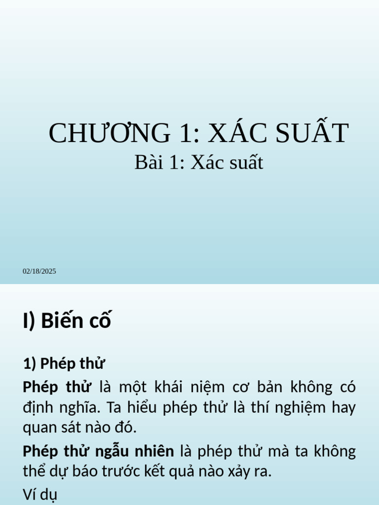 Chương 1. Xác Suất | PDF