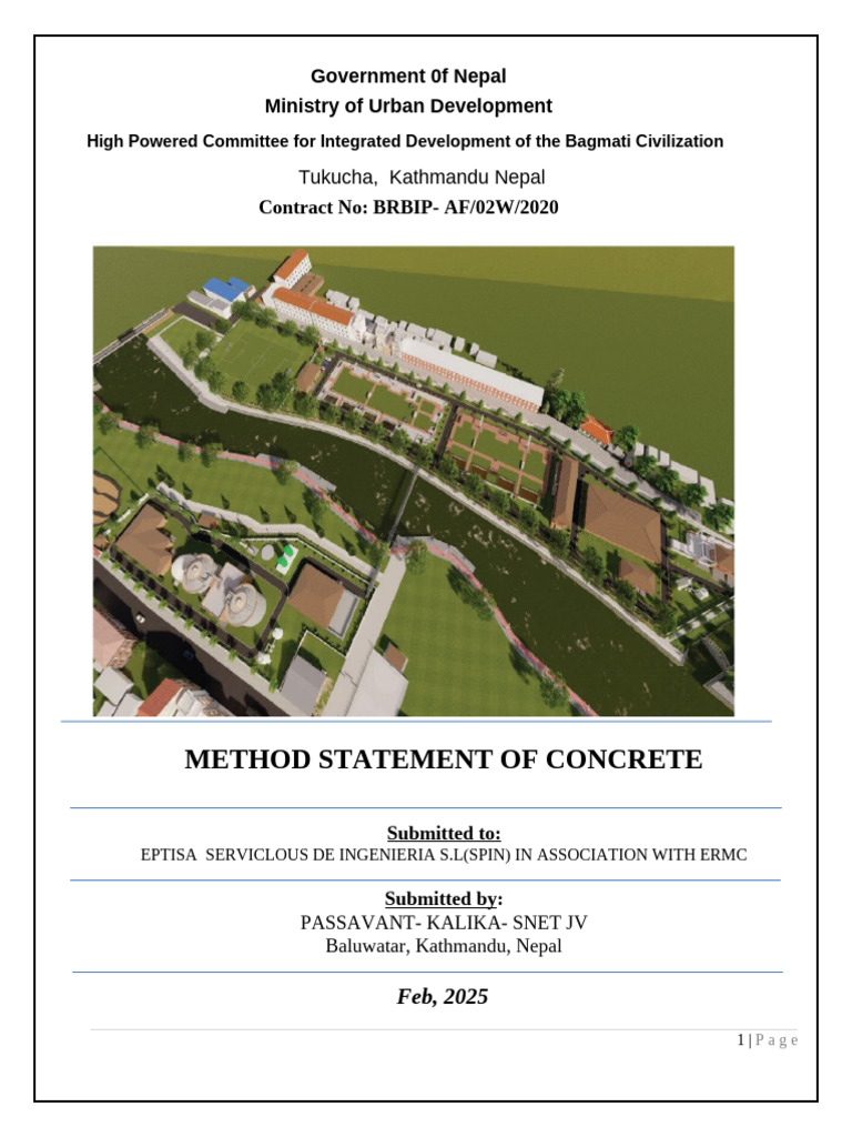 1.0 Method Statement of Concrete | PDF | Concrete | Quality Assurance