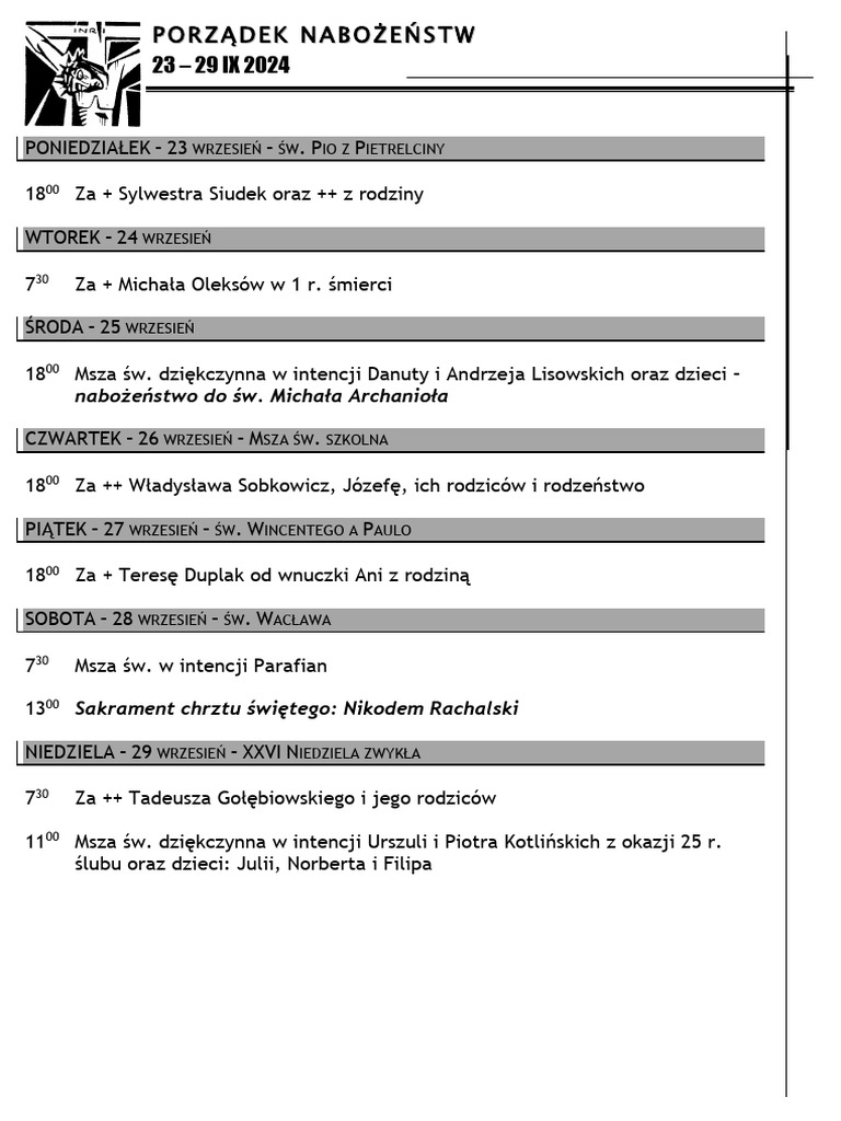 Porzadek Nabozenstw Szablo 1727250931 | PDF