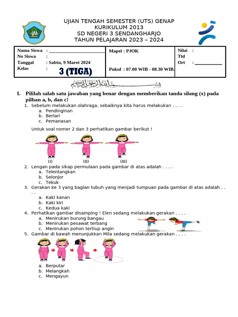 SOAL STS KELAS III S2 PJOK VICKY | PDF