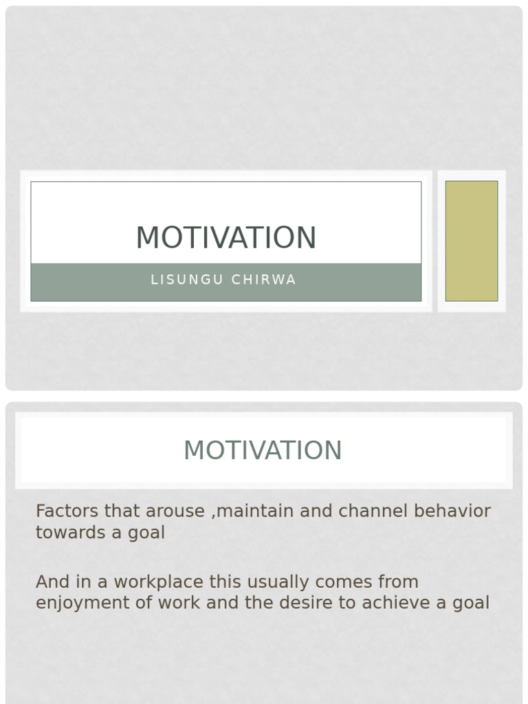 Motivation | PDF | Employment | Motivation