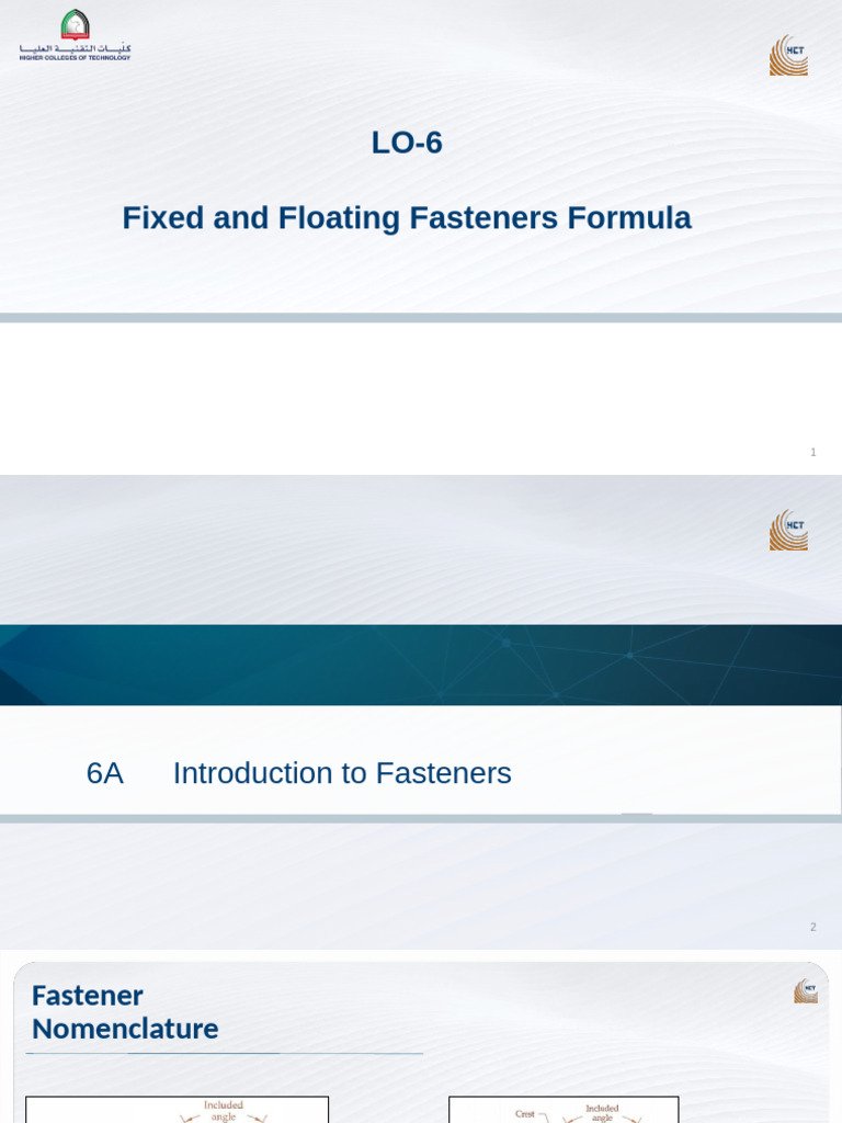 LO5 - Fixed and Floating Fasteners | PDF | Engineering Tolerance | Screw