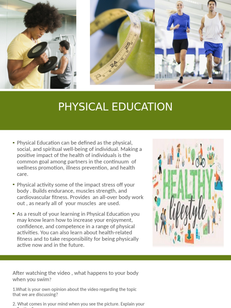 Physical Education Introduction | PDF | Physical Fitness | Physical ...