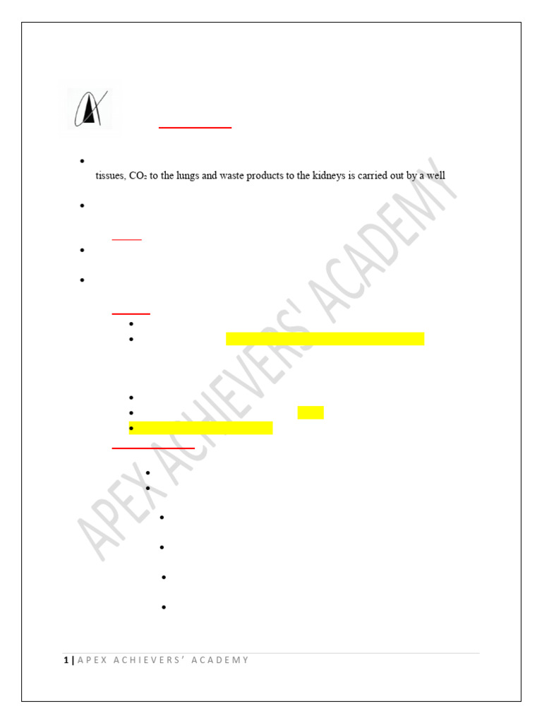 Aaa Biology Part 4 Life Processes | PDF | Circulatory System | Atrium ...