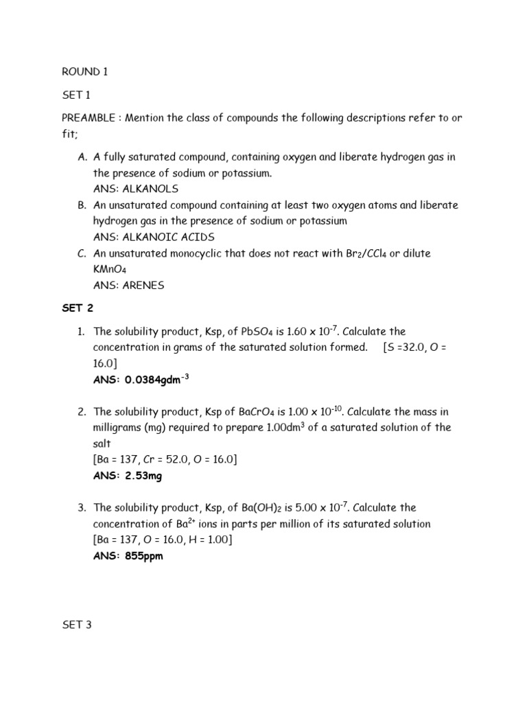 Pojoss Questions For Accra Academy 2023 | PDF | Solubility | Chemical ...
