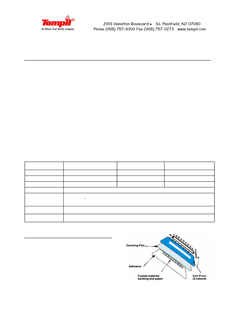 Thermax Temperature Strips Data Sheet | PDF | Adhesive | Paper