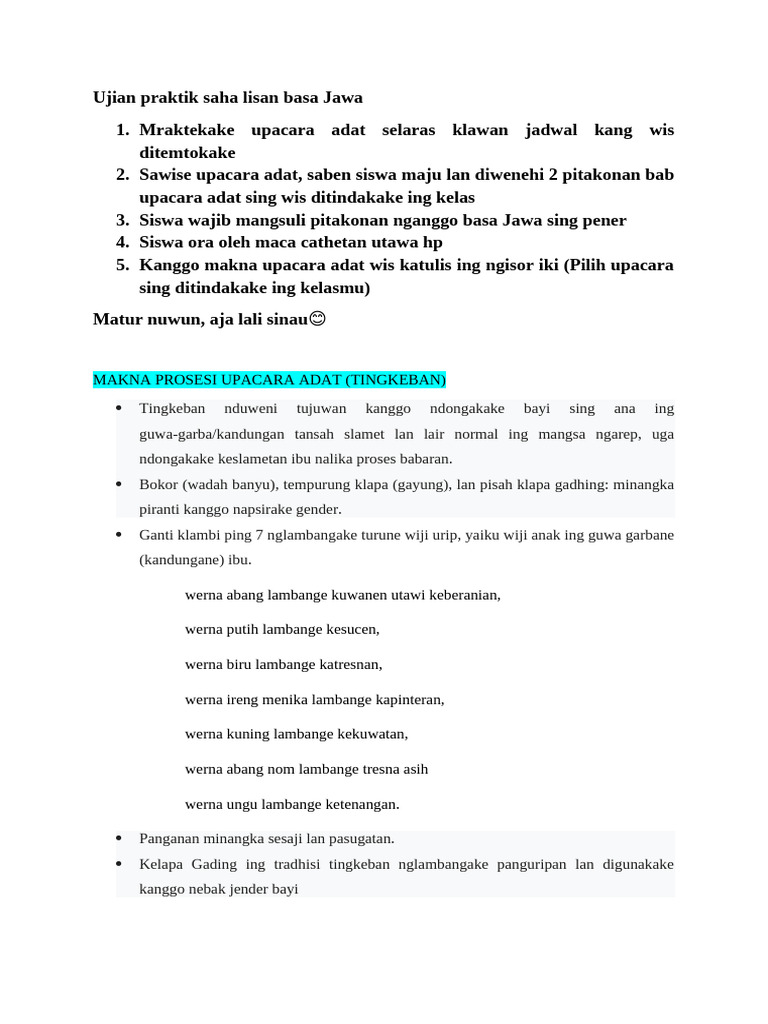 UPRAK B.JAWA (MAKNA UPACARA) | PDF