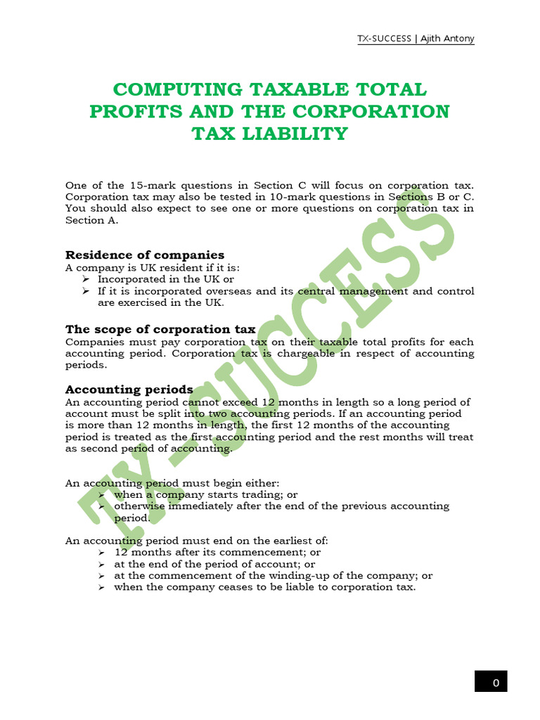 CT -ATX-1 | PDF | United Kingdom Corporation Tax | Taxes