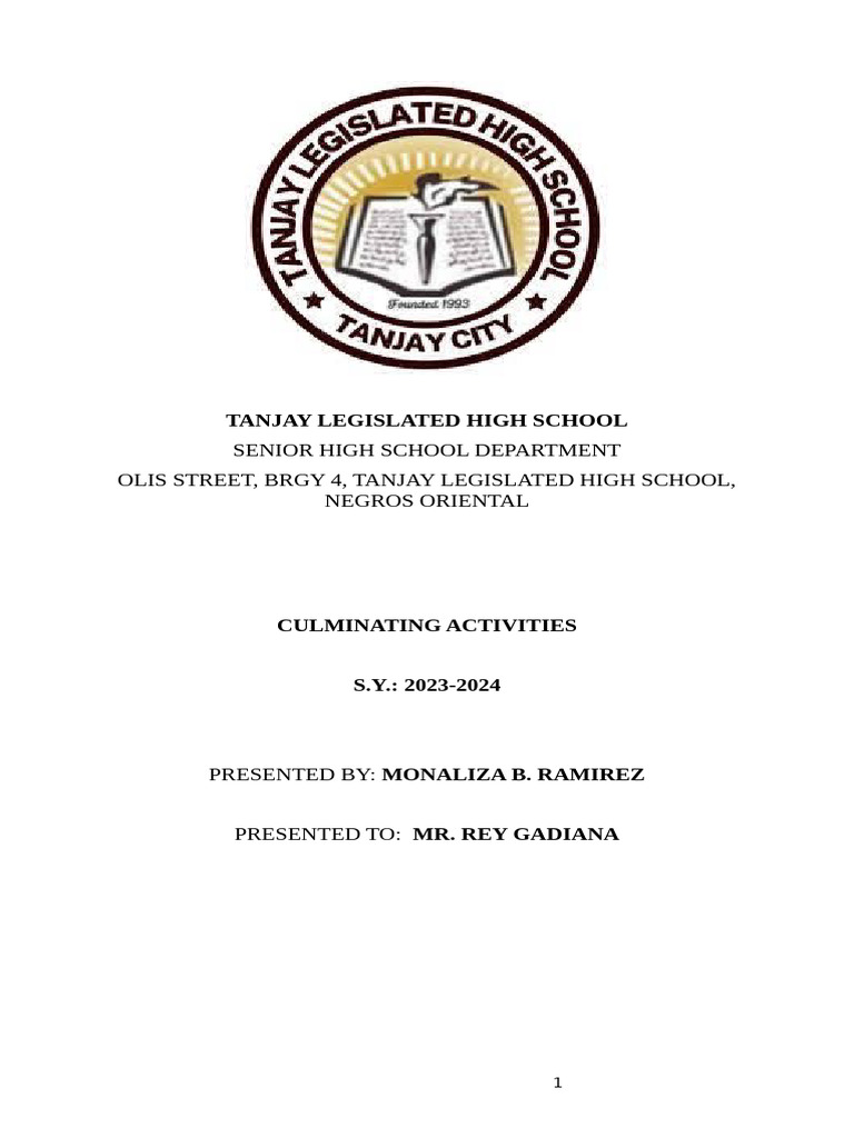 Culminating Activities Overview | PDF | Linguistics | Demography