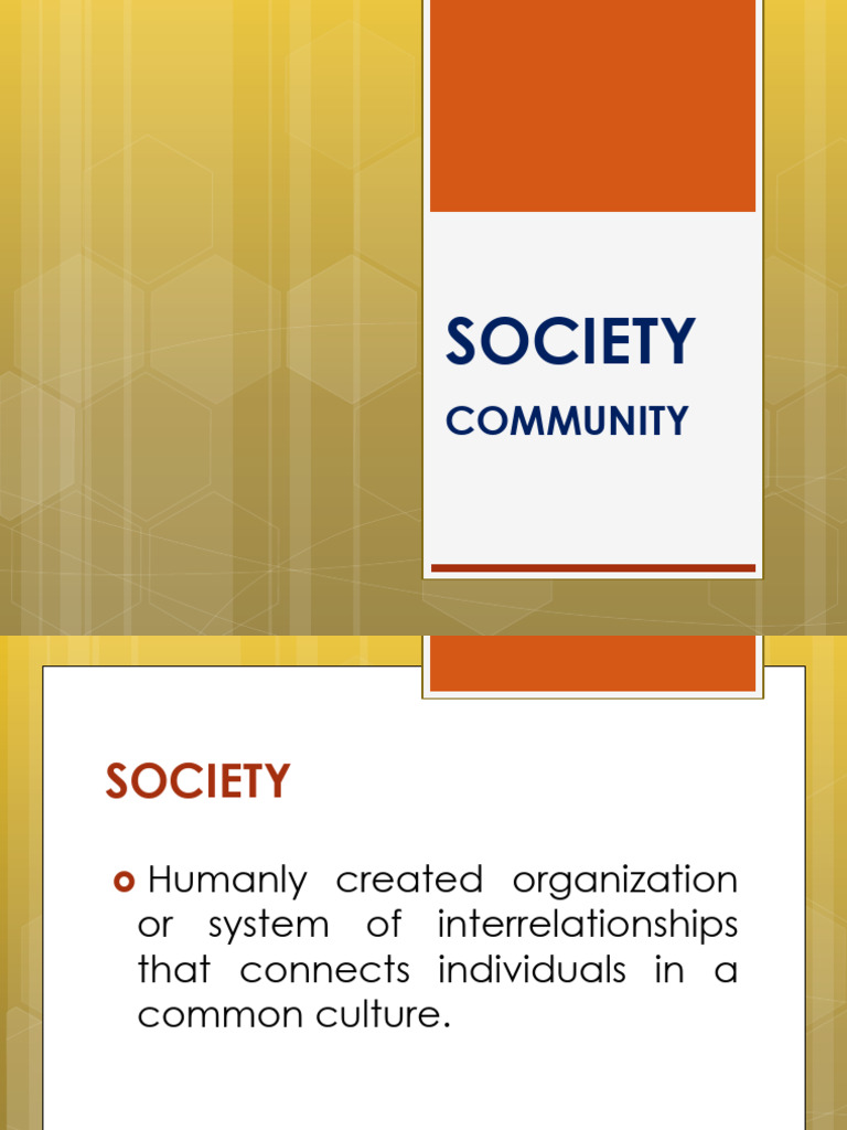 3 SCD 102 Society Community | PDF | Society | Social Psychology