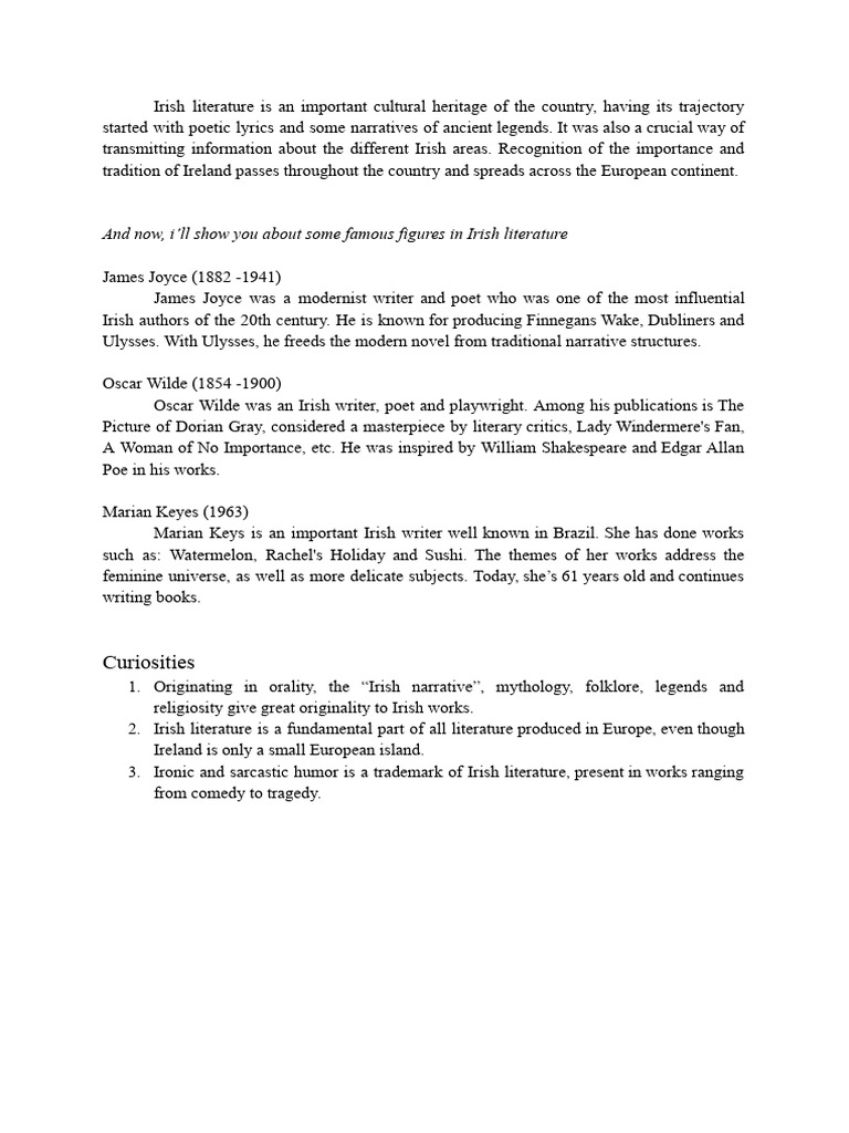 Irish Literature | PDF
