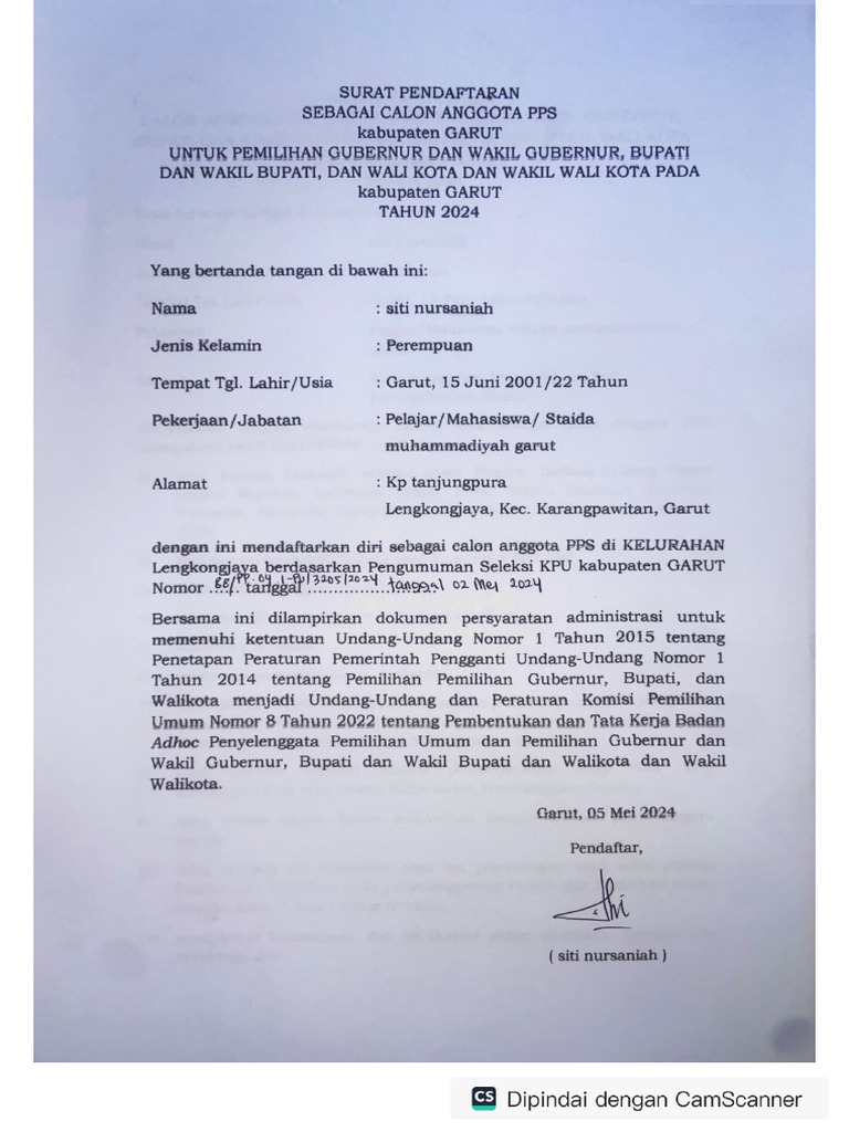 Pendaftaran Sania | PDF