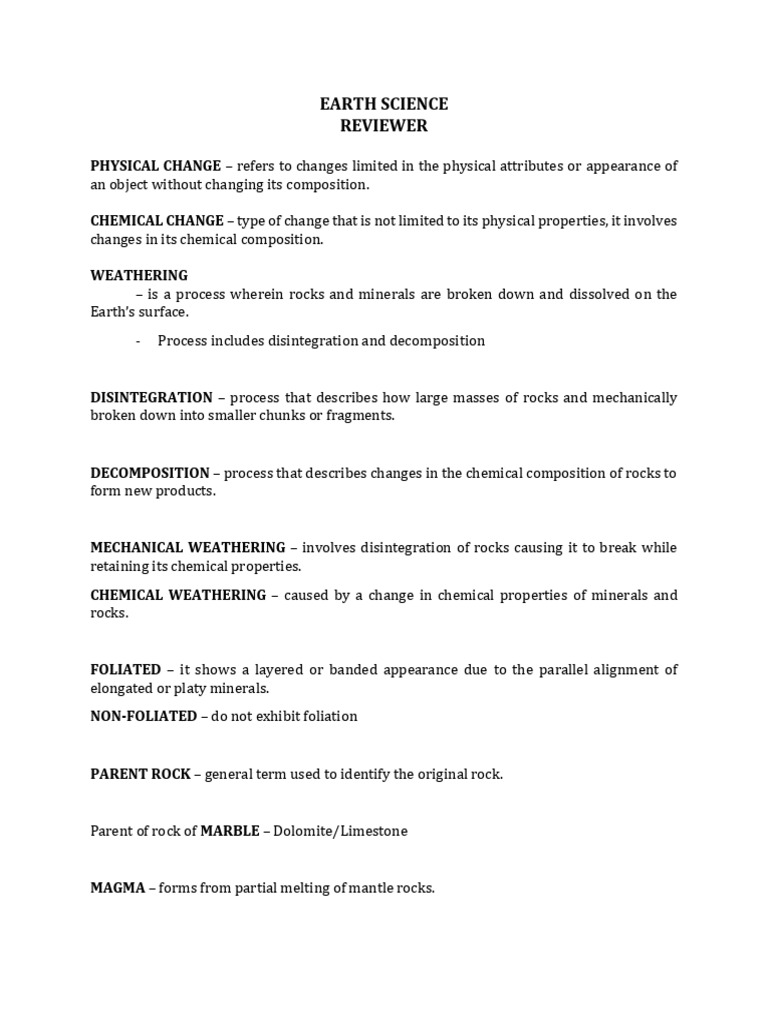 Earth Science Reviewer | PDF