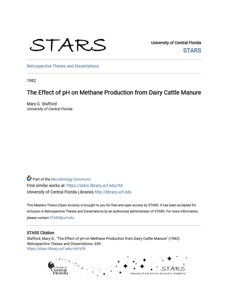 pH Impact on Dairy Manure Methane Production | PDF | Anaerobic ...