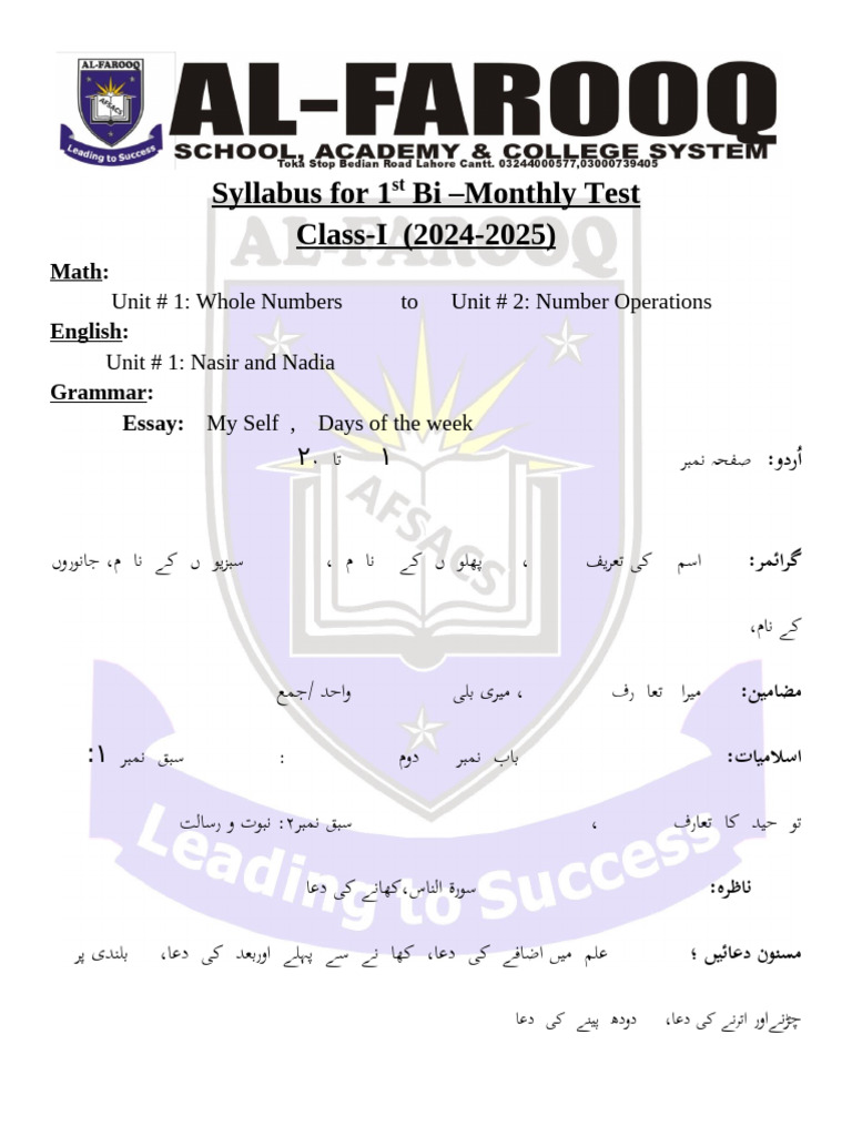 Syl 1-9 1st BM Test | PDF