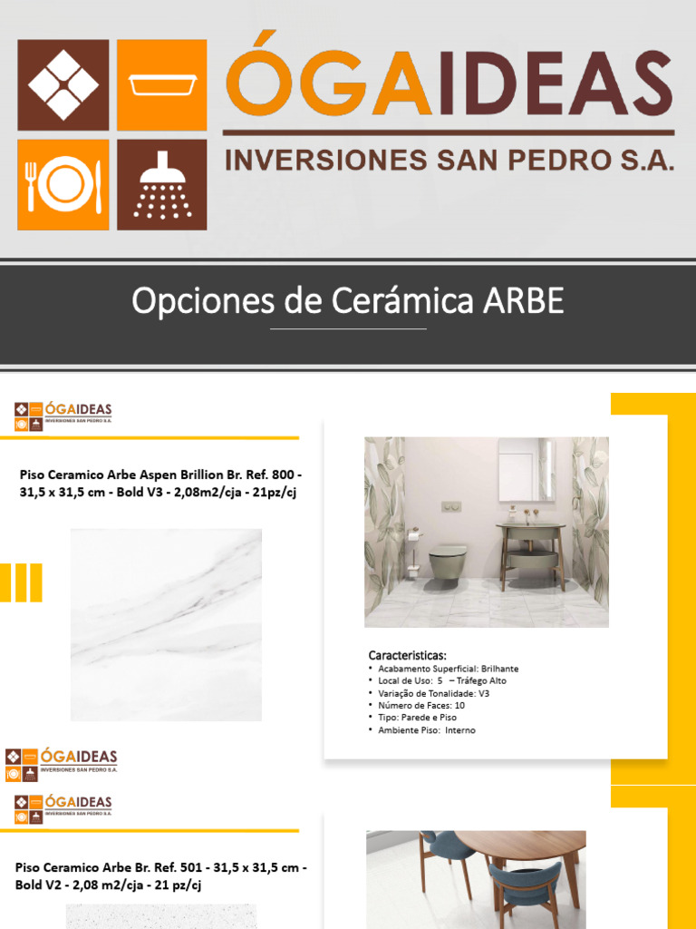 Capacitacion Productos Ceramica ARBE | PDF