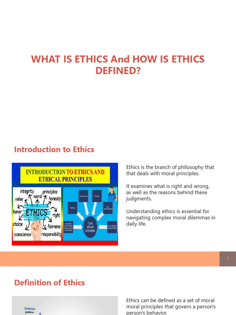 WHAT IS ETHICS and HOW IS ETHICS DEFINED | PDF | Morality | Applied ...