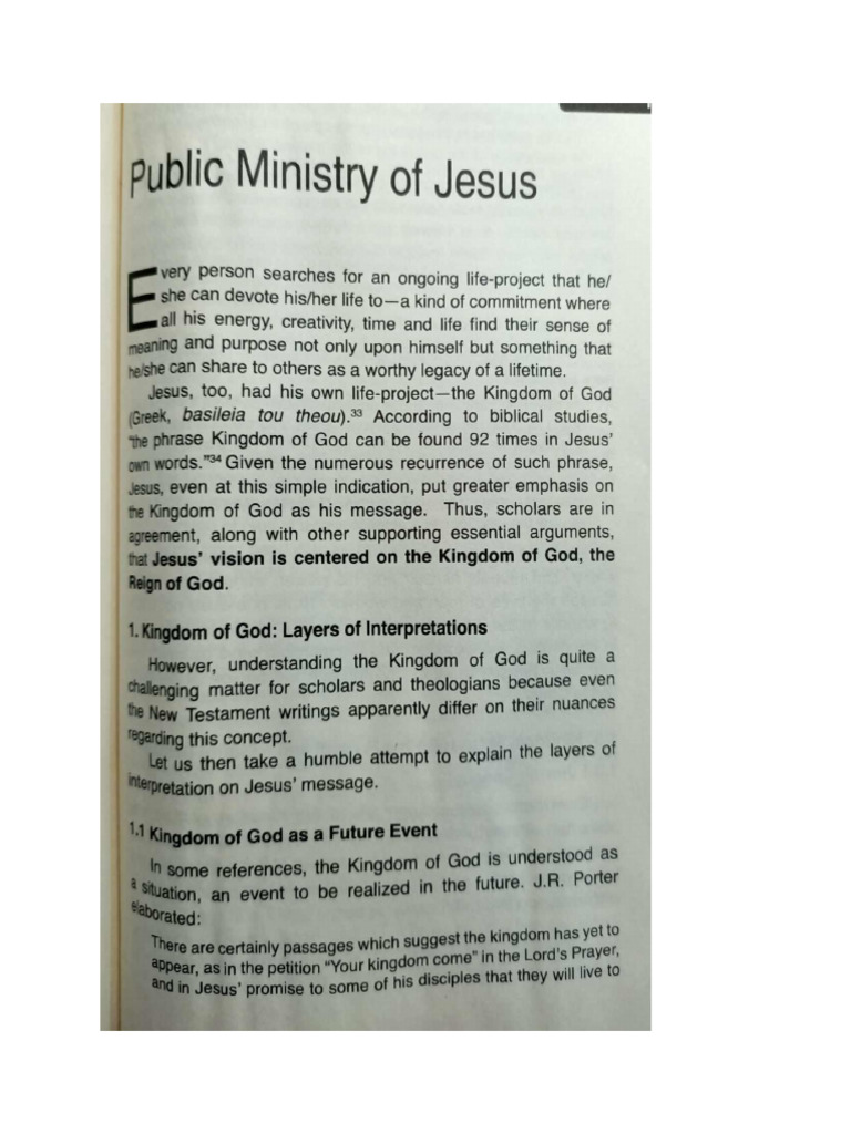 The Public Ministry of Jesus | PDF