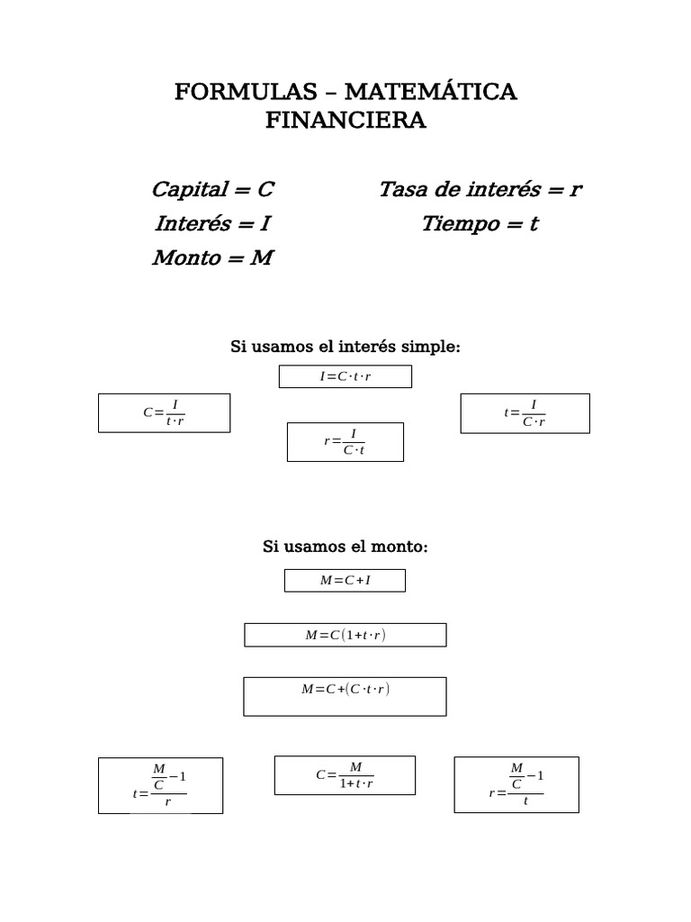 Formulas MF | PDF