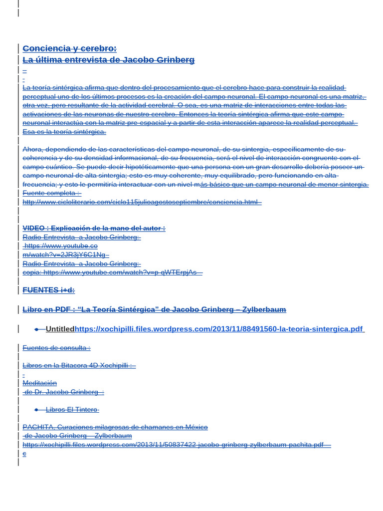 Entrevista sobre la Teoría Sintérgica | PDF | Realidad | Experiencia