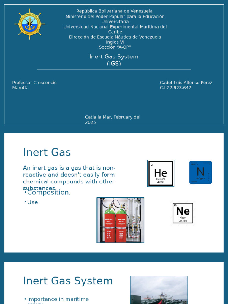 Presentacion Inert Gas System Luis Perez | PDF