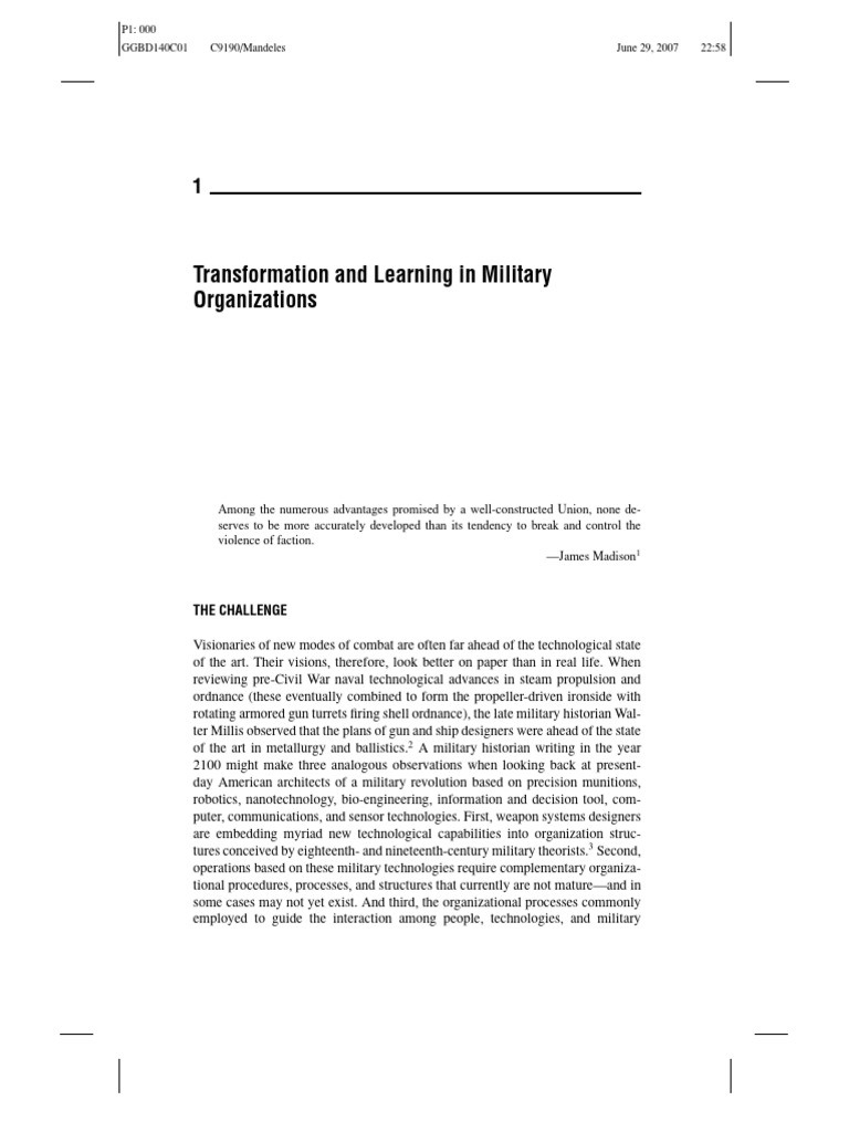 Military Transformation and Innovation Insights | PDF | Information ...