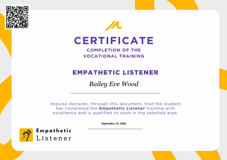 Empathy Listener Certificate | PDF