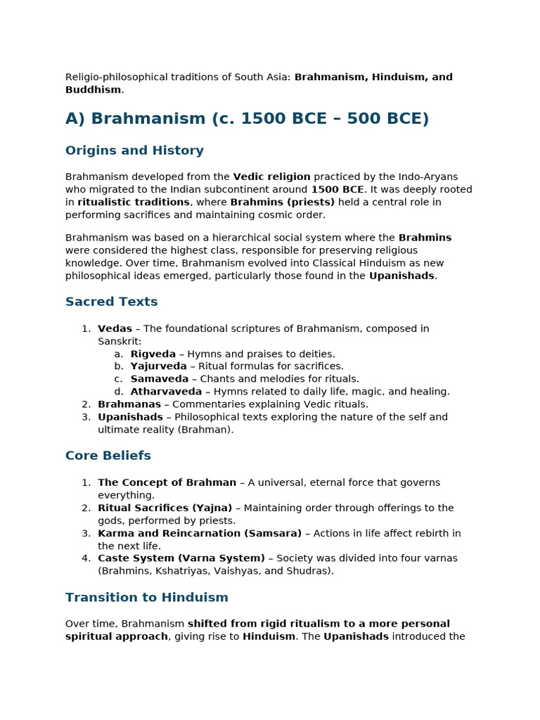 South Asian Religions: Brahmanism, Hinduism, Buddhism | PDF | Brahman ...